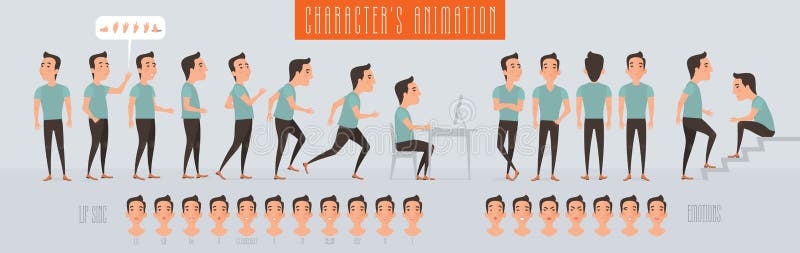 Set of Vector Elements for Man Animation Stock Vector - Illustration of ...