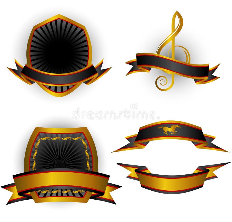 Set of Vector Emblems and Banners Stock Vector - Illustration of blank ...