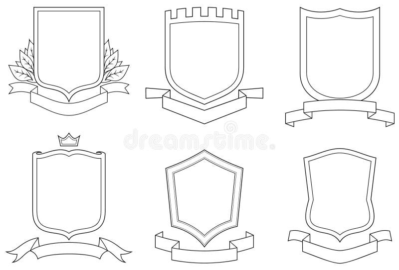 Set of Vector Emblems, Crests, Shields and Scrolls Stock Vector ...