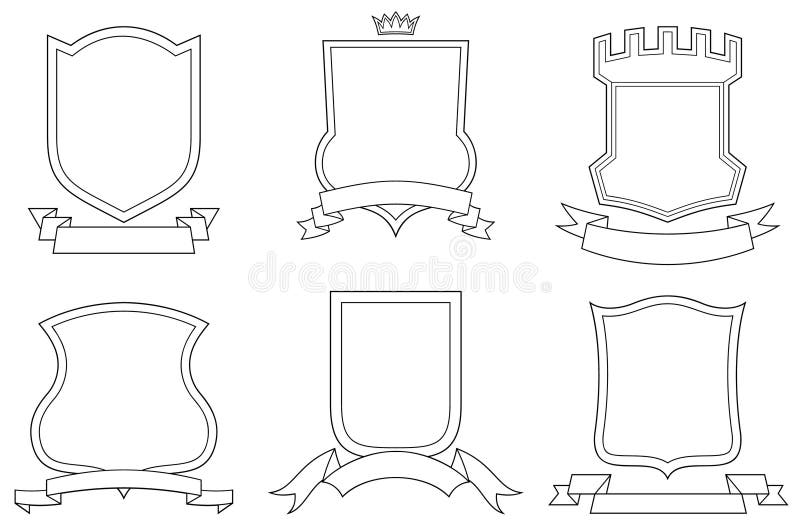 Set of Vector Emblems, Crests, Shields and Scrolls Stock Vector ...