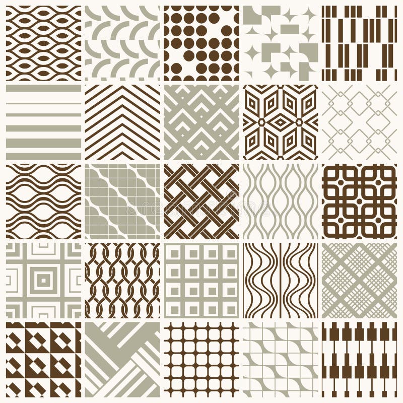 Set of Endless Geometric Patterns Composed with Different Stock ...