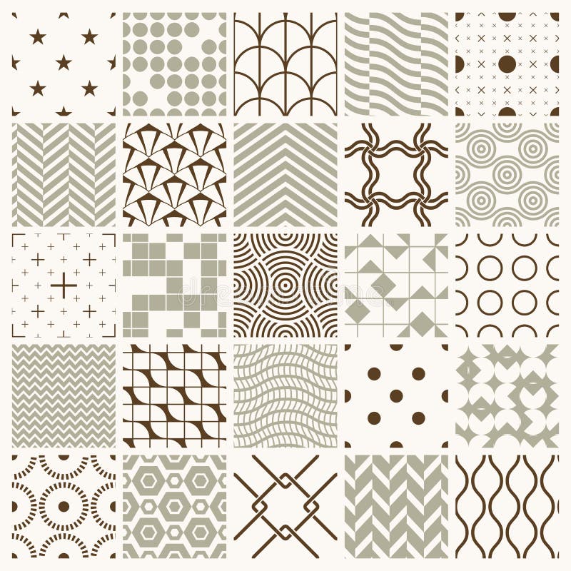 Set of Vector Endless Geometric Patterns Composed Stock Vector ...