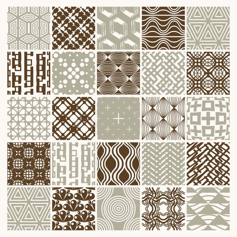 Set of Vector Endless Geometric Patterns Composed with Different Stock ...