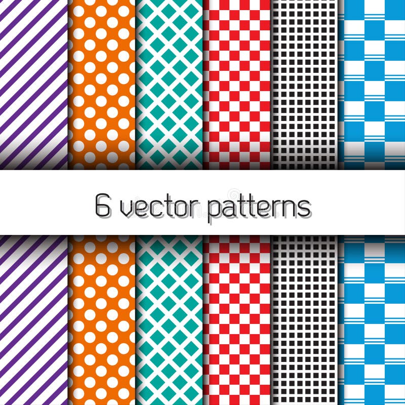 Set of 6 Vector Endless Patterns Stock Vector - Illustration of print ...