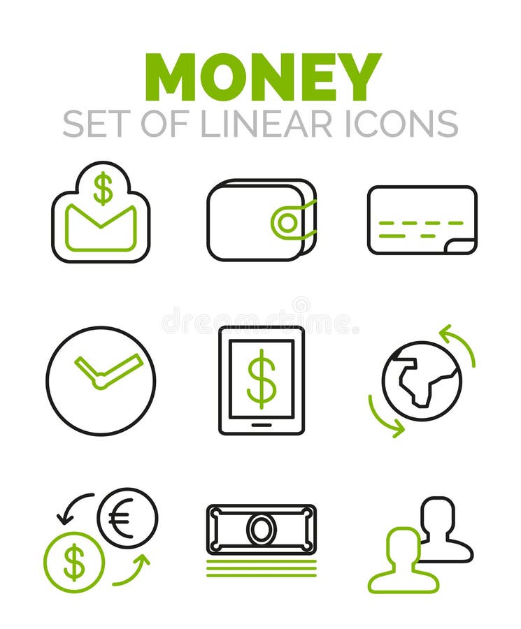 Set of Vector Finance, Money Icons Stock Vector - Illustration of ...