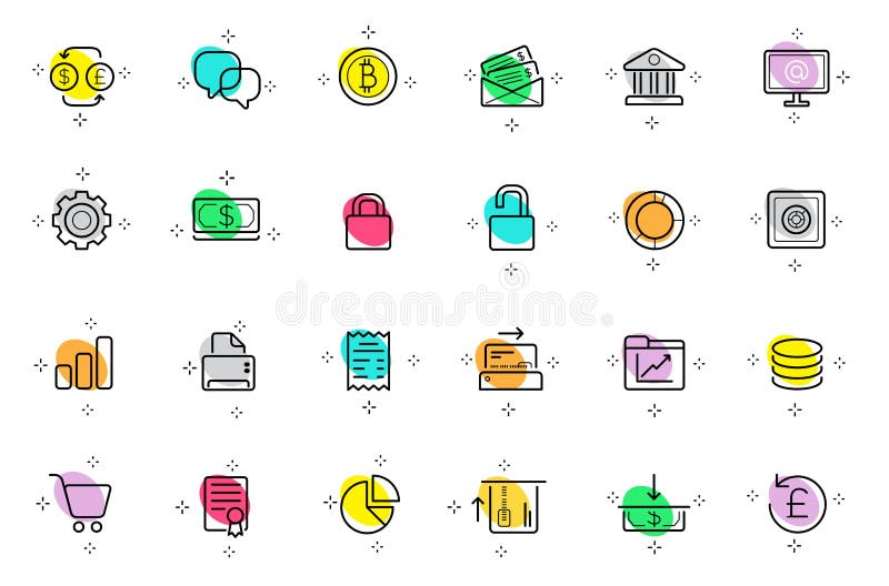 Set of Vector Finance Money and Payments Icons Stock Vector ...