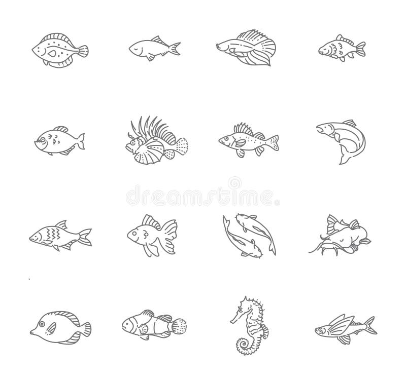 Simple Fish Outline Clip Art