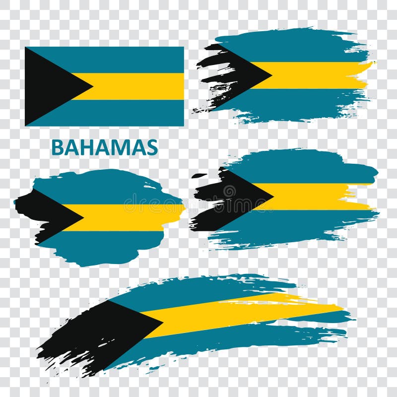 Set of Vector Flags of the Bahamas Stock Vector - Illustration of ...