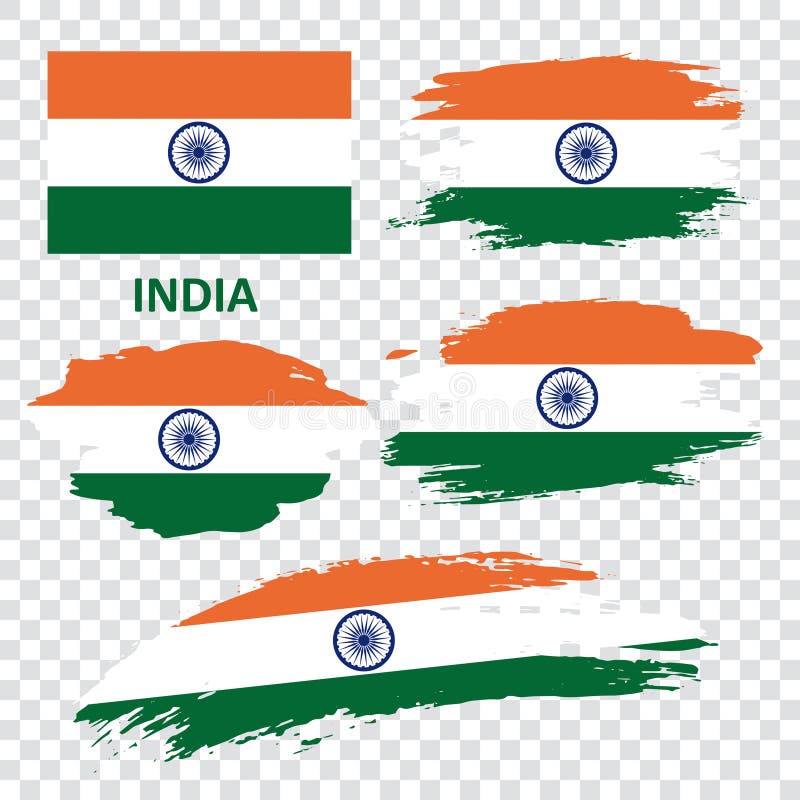 Set of Vector Flags of India Stock Vector - Illustration of texture ...