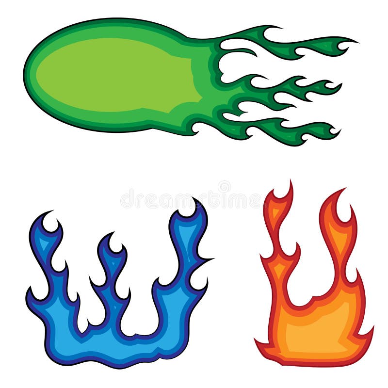 Set of Vector flames stock vector. Illustration of heat - 123381981
