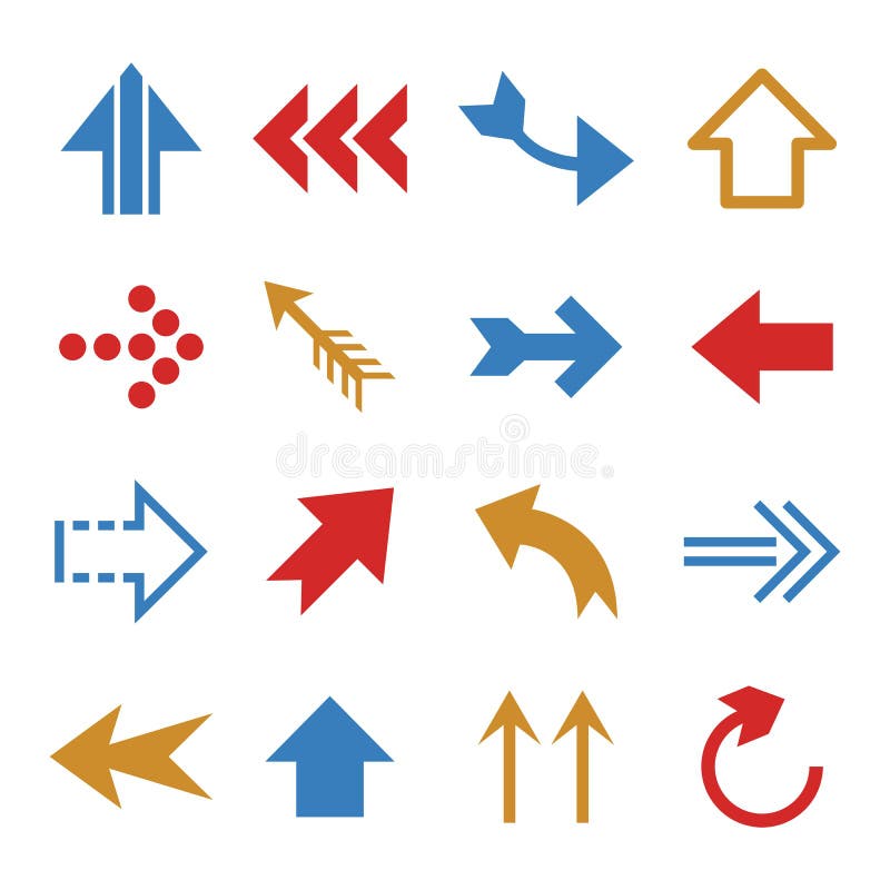 Set of vector flat arrows stock vector. Illustration of navigation ...