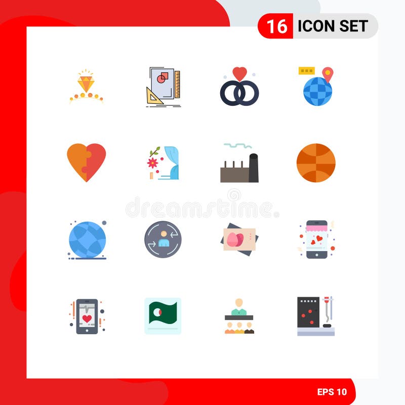 Set of 16 Vector Flat Colors on Grid for Couple, Navigation, Sketching ...
