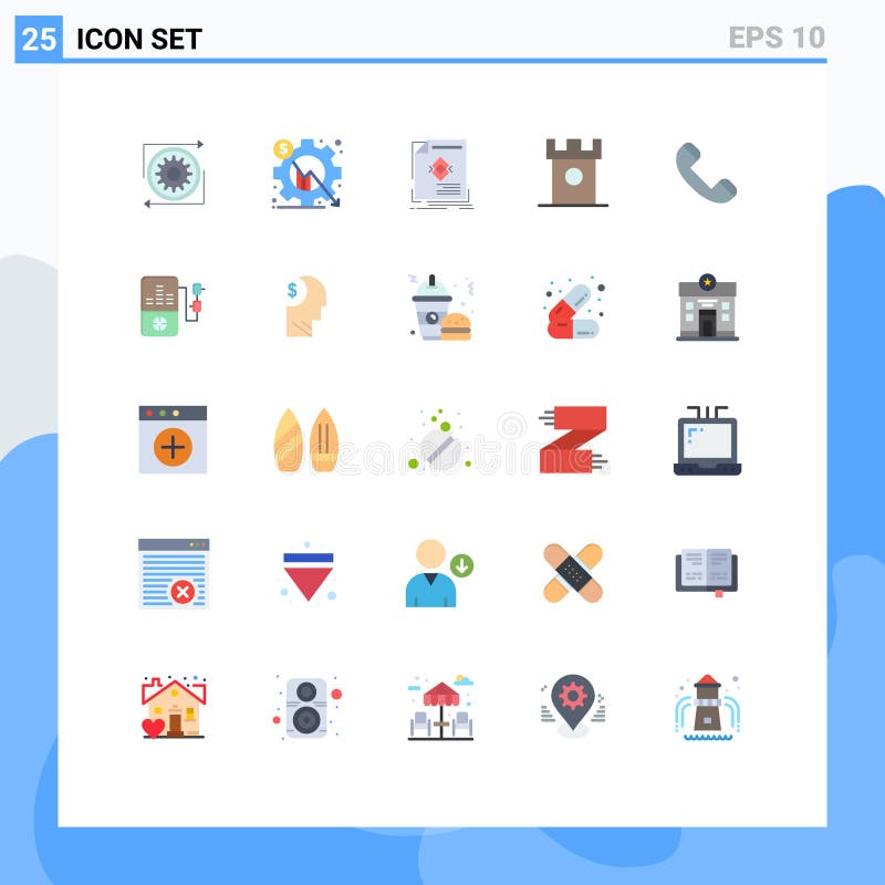 25 User Interface Flat Color Pack of Modern Signs and Symbols of ...