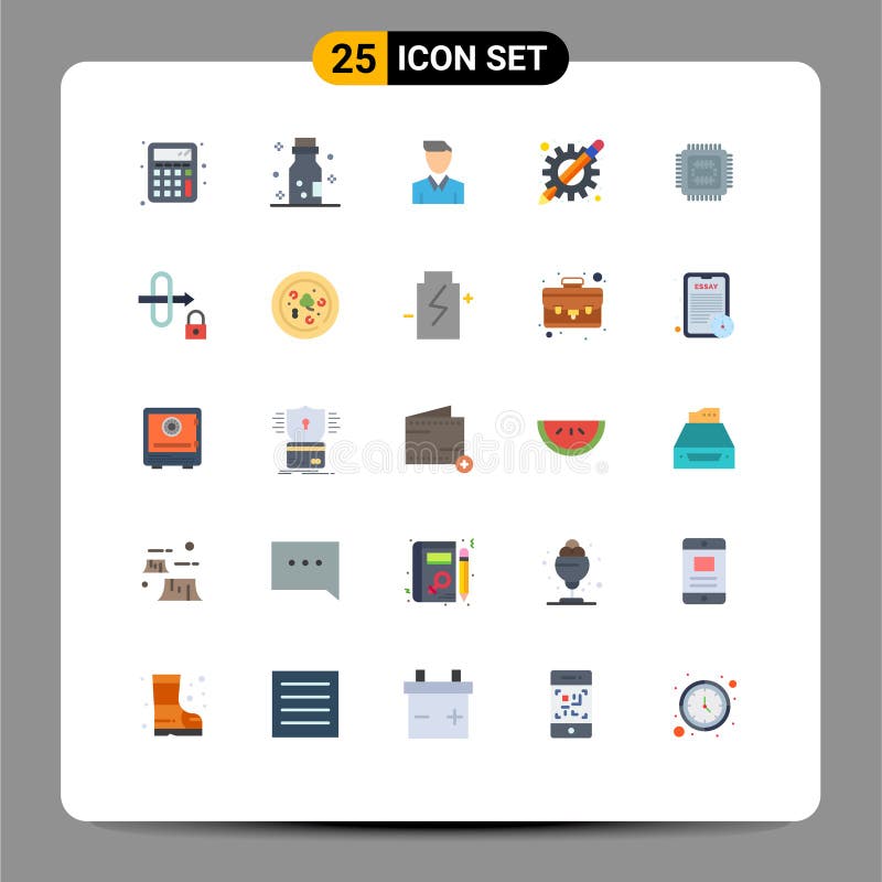 Set of 25 Vector Flat Colors on Grid for Tech, Learning Apps, Human ...