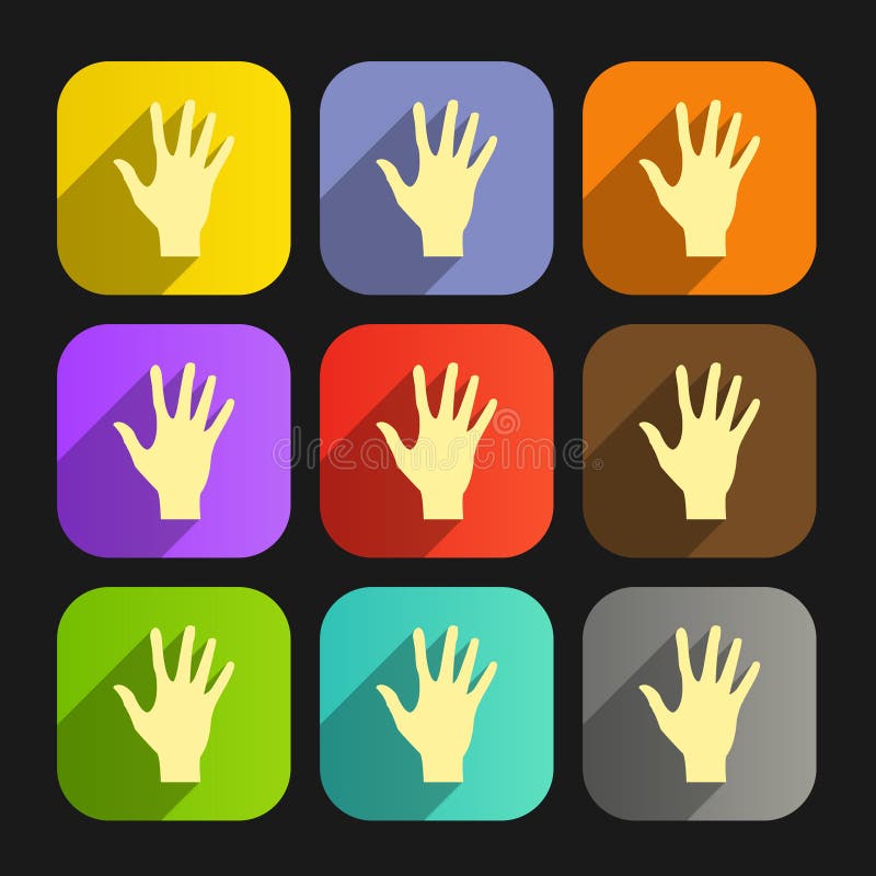 Vector Flat Icon Hands. Color Abstraction Eps Stock Vector ...