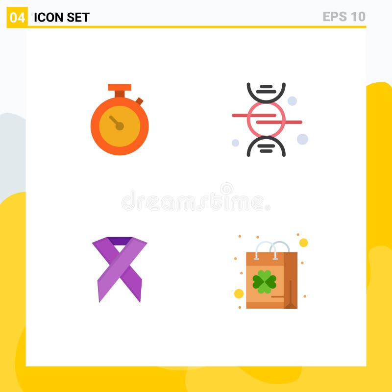 Modern Set of 4 Flat Icons and Symbols Such As Timmer, Aids, Time ...