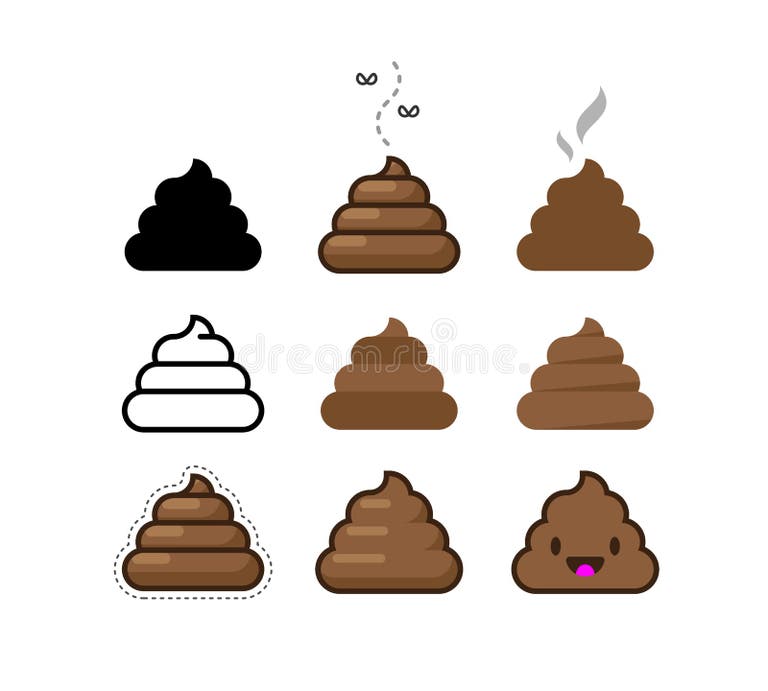 Set of Vector Flat Icons Shit Stock Vector - Illustration of isolated ...