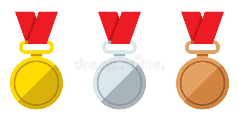Set Vector Flat Icons Sport Medal Stock Vector - Illustration of ...