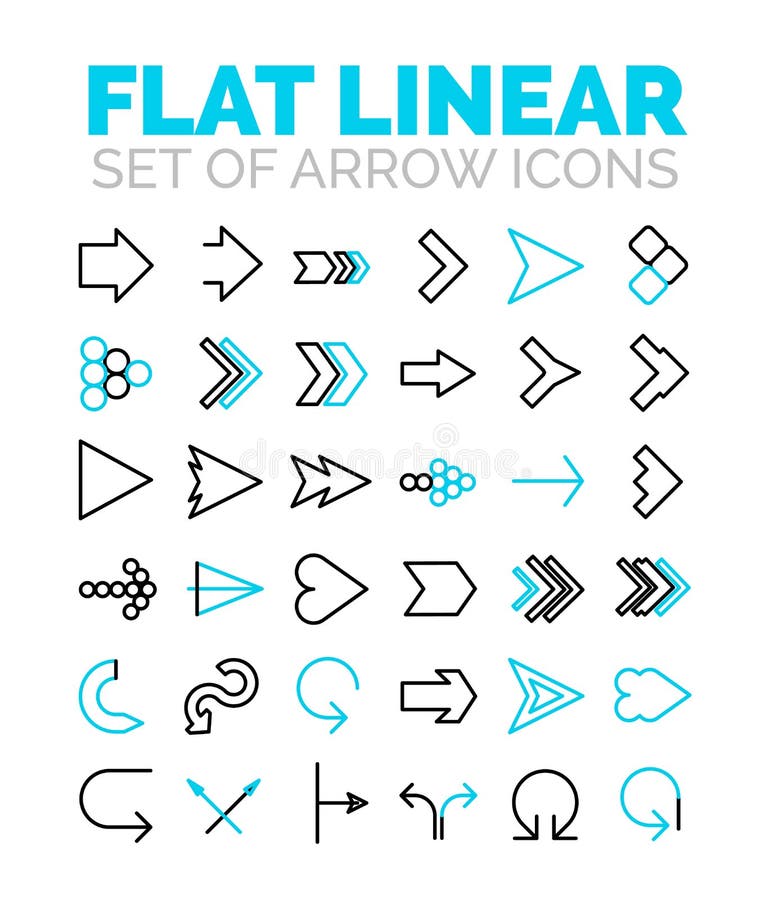 Set of Vector Flat Linear Premium Icons Stock Vector - Illustration of ...
