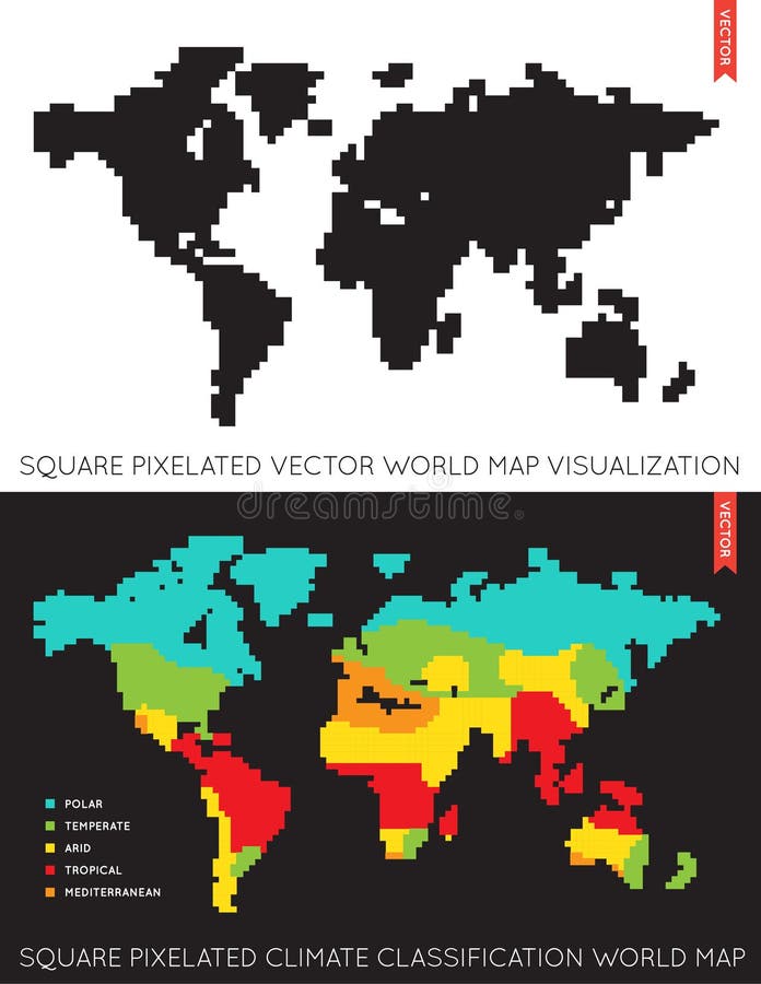 Set of Vector Flat Maps of the World. Infographic. Map Data. Stock ...