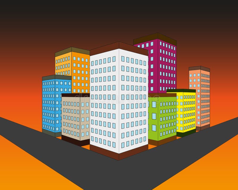 Set of Vector Flat Style Facades of Panel Houses. Classic Blocks of ...