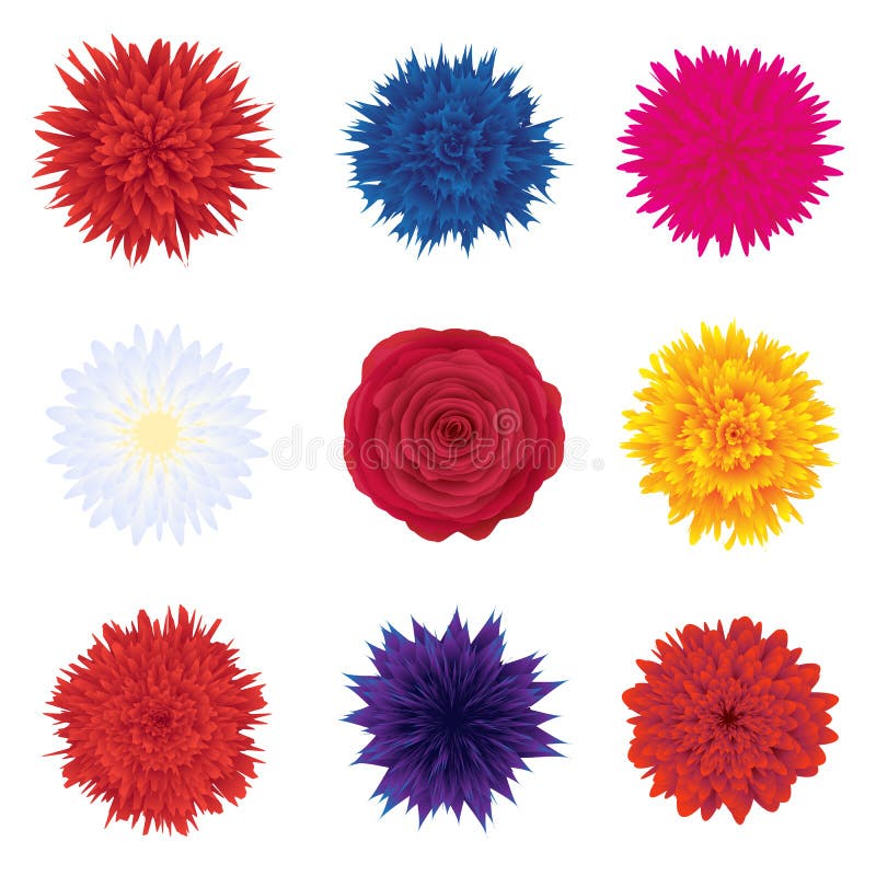 Set of vector flower buds stock vector. Illustration of color - 62381308