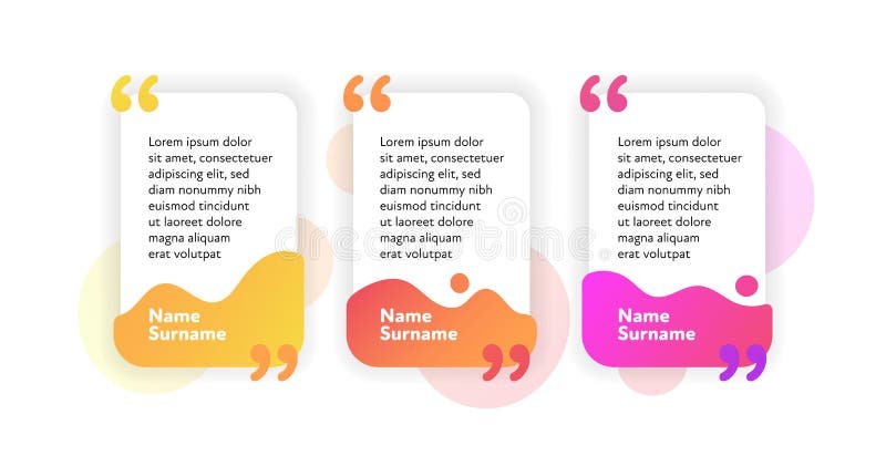 Set of Vector Fluid Quote Frame Template. Modern Trendy Colorful ...