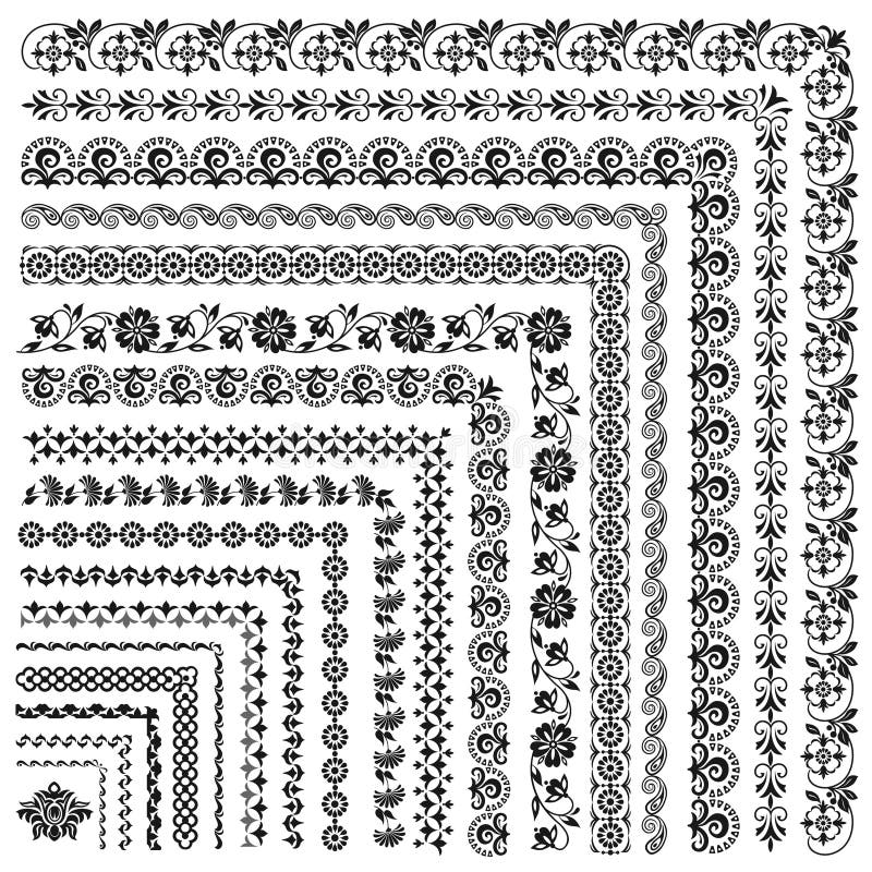 Set of Vector Frames and Borders Stock Illustration - Illustration of ...