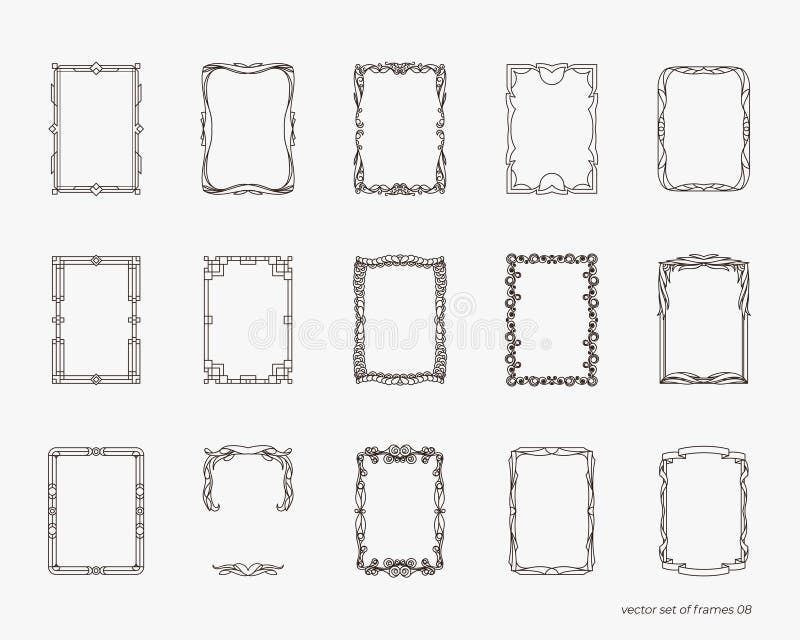 Set of Vector Frames, Hand Drawn, Ink and Paper. A4 Frame Template for ...