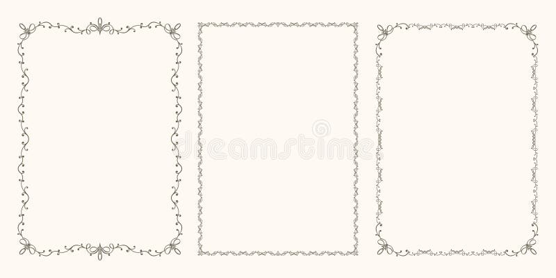 Set of Vector Frames with Swirls Beautiful Frames for Documents Stock ...