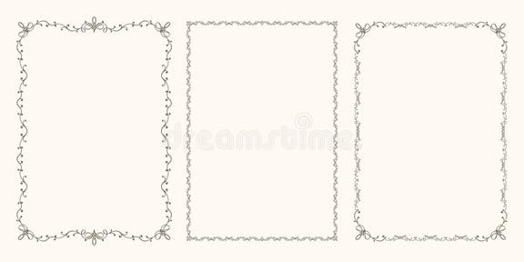 Set of Vector Frames with Swirls Beautiful Frames for Documents Stock ...