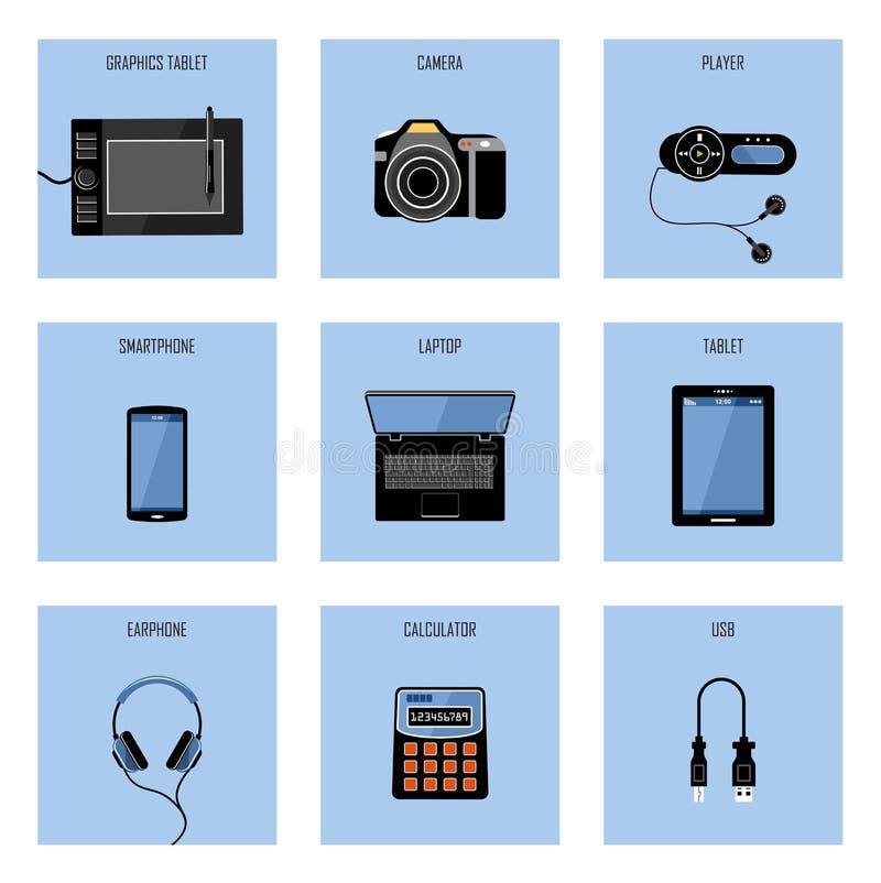 Vector gadgets icons set stock vector. Illustration of reader - 34988684
