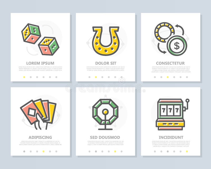 Set of Vector Gambling and Casino Colored Elements for Multipurpose A4 ...