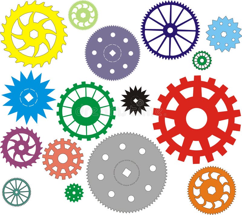 Gear wheel silhouettes stock vector. Illustration of engine - 22622164