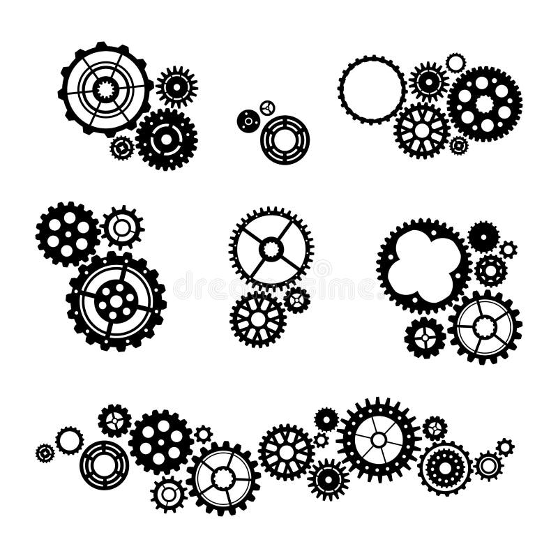 Set of vector gears. stock vector. Illustration of motion - 54405459