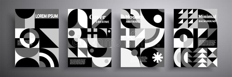 Set of Vector Geometric Illustrations in Retro Style. Modern Abstract ...