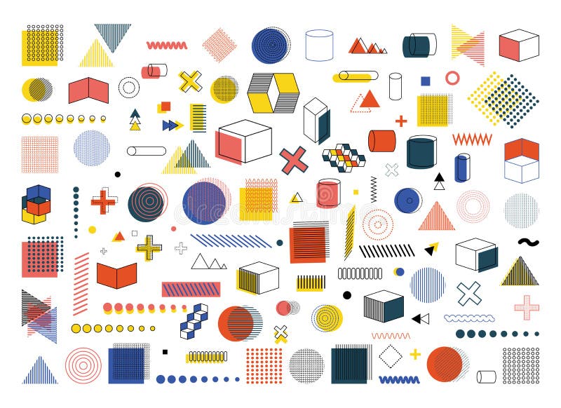 Set of Vector Geometric Shapes Memphis Stock Illustration ...