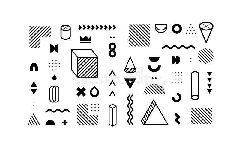 Set of Vector Geometric Shapes. Trendy Graphic Elements for Your Unique ...