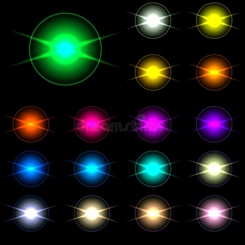 Set Of Vector Glowing Special Light Effect Star 1 Stock Vector ...