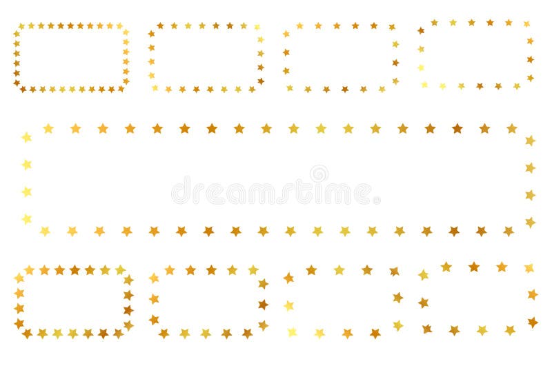 Set 9 Vector Golden Rectangle Frame from Star Shape, Isolated on White ...