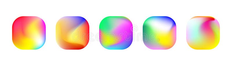 Set of Vector Gradient Color App Icon Backgrounds Stock Illustration ...