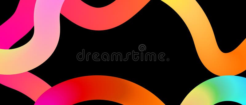 Set of Vector Graphic Elements. Abstract Shapes with Smooth Wavy Lines ...