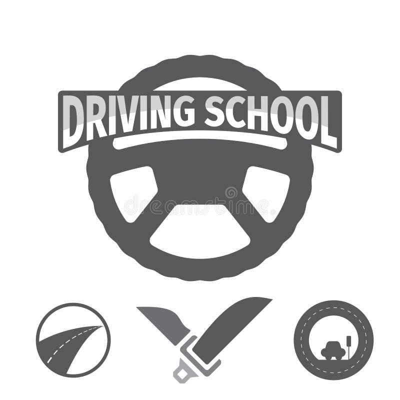 Set of Vector Graphic Elements on the Subject Driving School. Vector ...