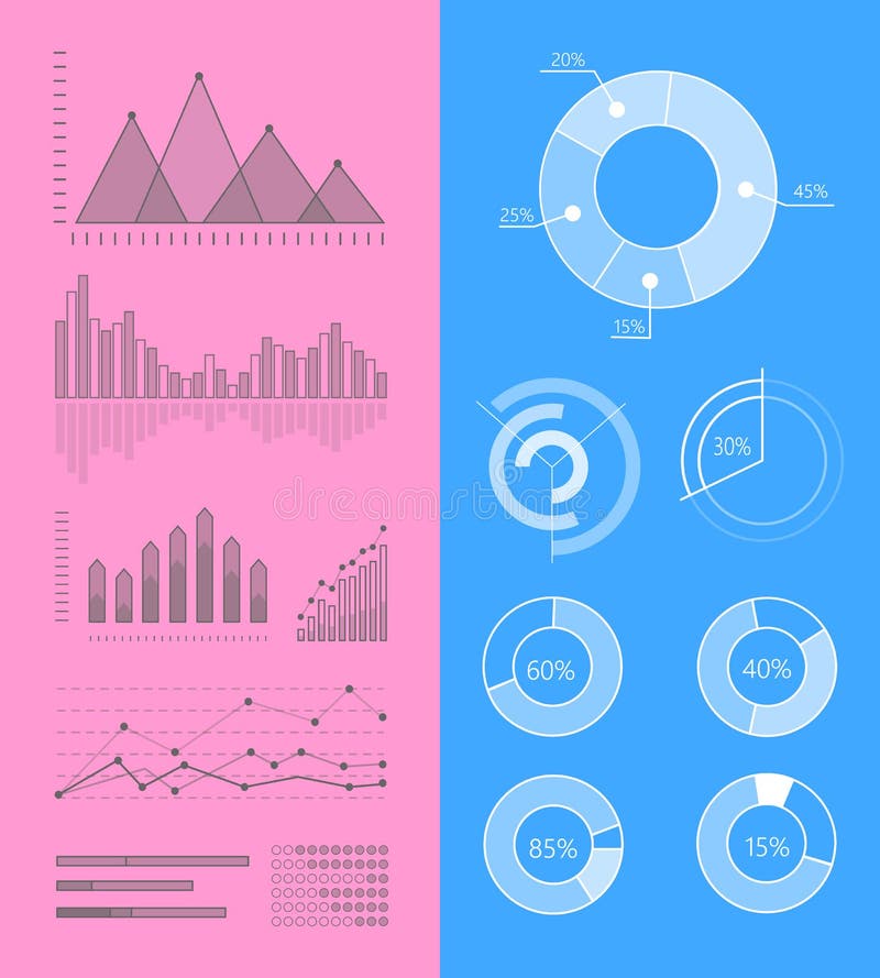 Set of Vector Graphs and Diagrams for Infographics Stock Vector ...