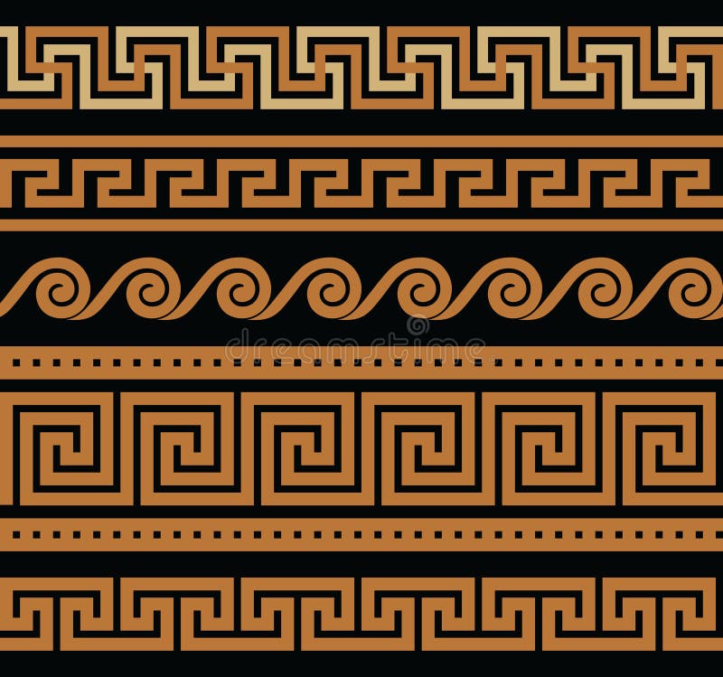 Greek borders collection stock vector. Illustration of design - 9688014