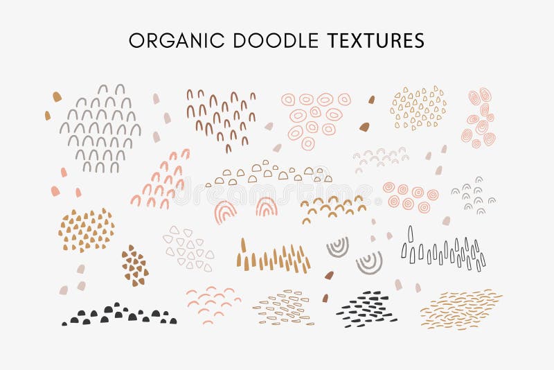 Set of Vector Hand Drawn Abstract Organic Textures Stock Vector ...