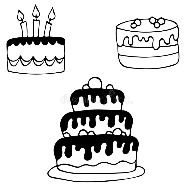 Set of Vector Hand Drawn Doodle Cakes Stock Vector - Illustration of ... Set of Vector Hand Drawn Doodle Cakes Stock Vector - Illustration of ...