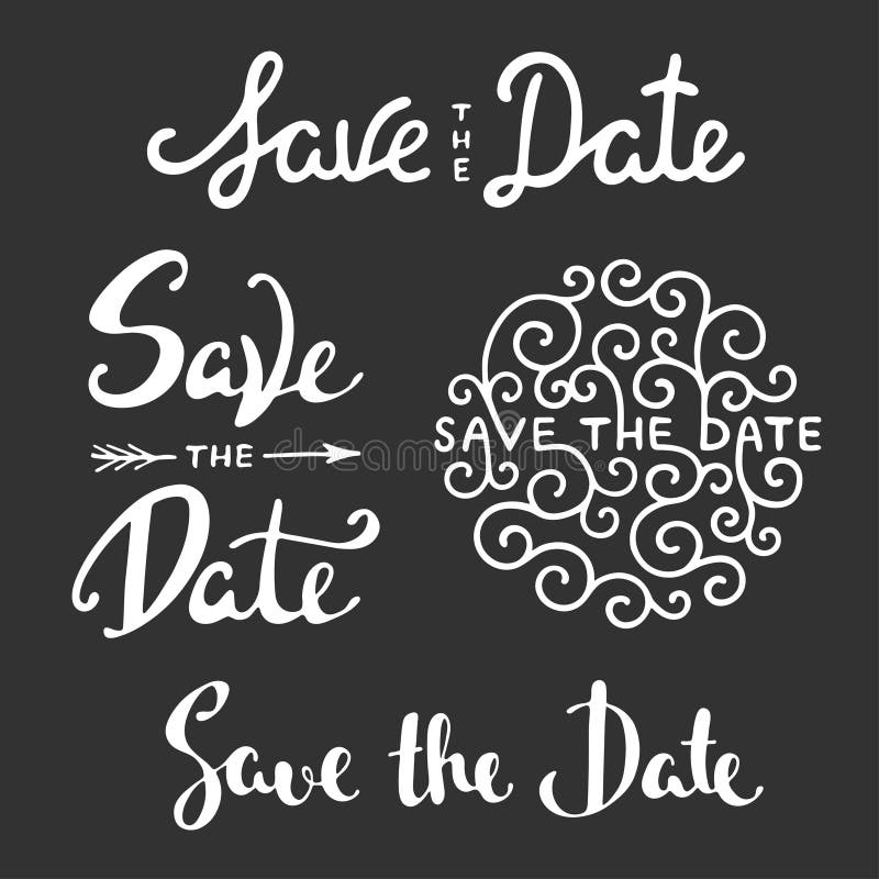 Set of Vector Hand Drawn Typography Design Element for Greeting Cards ...