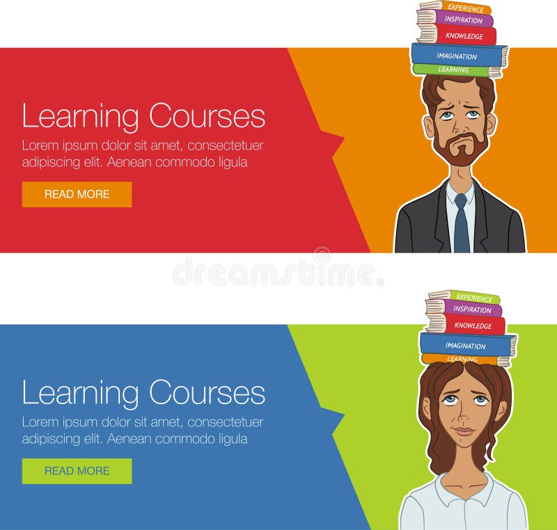 Set of Vector Horizontal Banner Stock Vector - Illustration of training ...