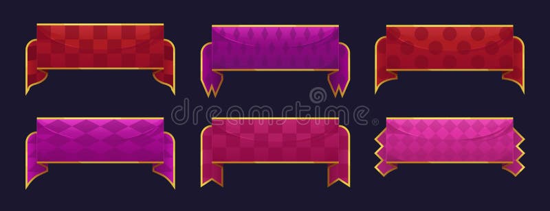 Set of Vector Horizontal Flags. Flag Template with Golden Frame, Fabric ...